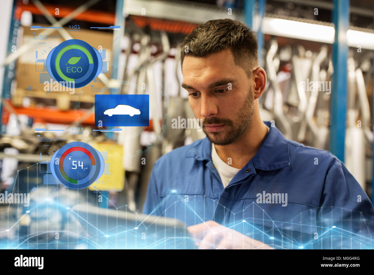 Mechanic garage tablet hi-res stock photography and images - Alamy