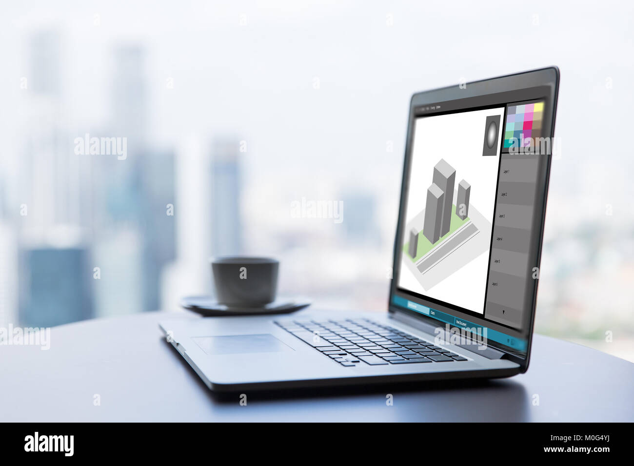 3d model in graphics editor on laptop screen Stock Photo - Alamy