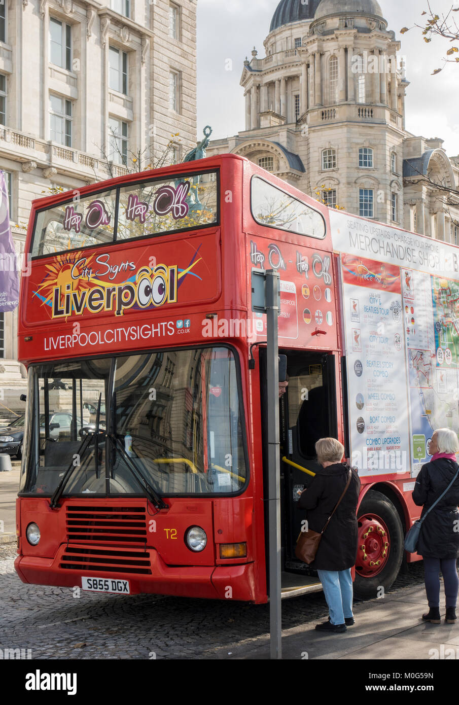 Liverpool tour bus parked up on the waterfront Stock Photo - Alamy