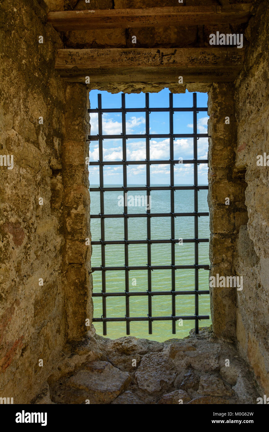 Latticed window at the castle wall hi-res stock photography and images ...