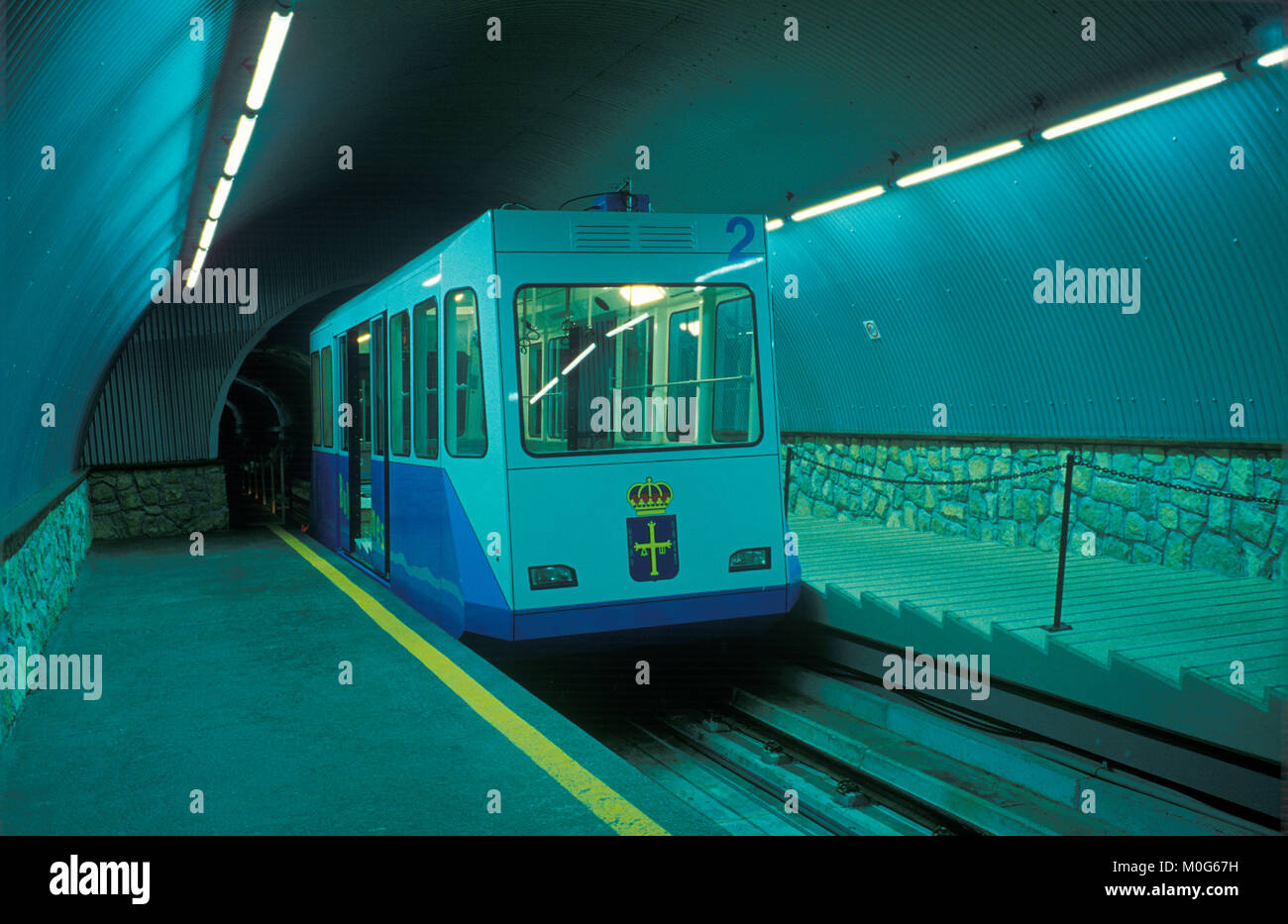 Funicular, Bulnes, Picos de Europa, Asturias, Spain, Europe Stock Photo ...
