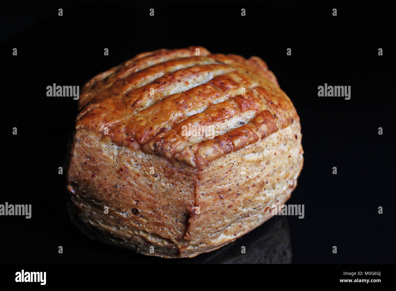 Scone. Pastry round scone on black reflective studio background ...