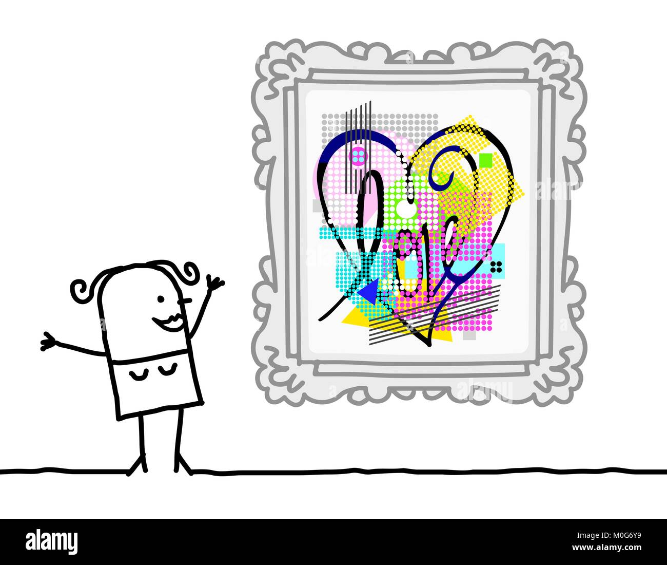 Smiling woman love heart Stock Vector Images - Alamy