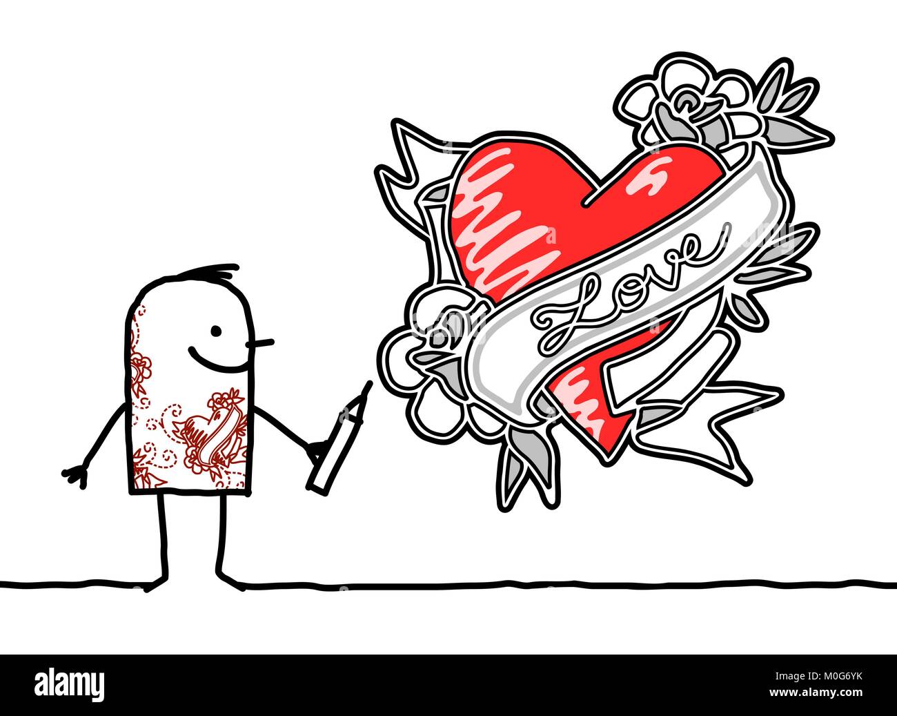 Tattoo with a heart Cut Out Stock Images & Pictures - Alamy