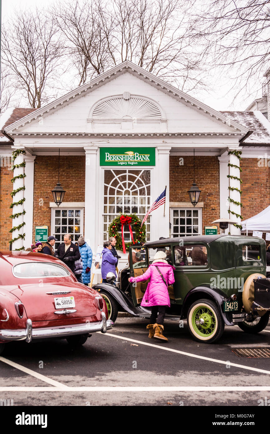 Main Street At Christmas Stockbridge, Massachusetts, USA Stock Photo ...