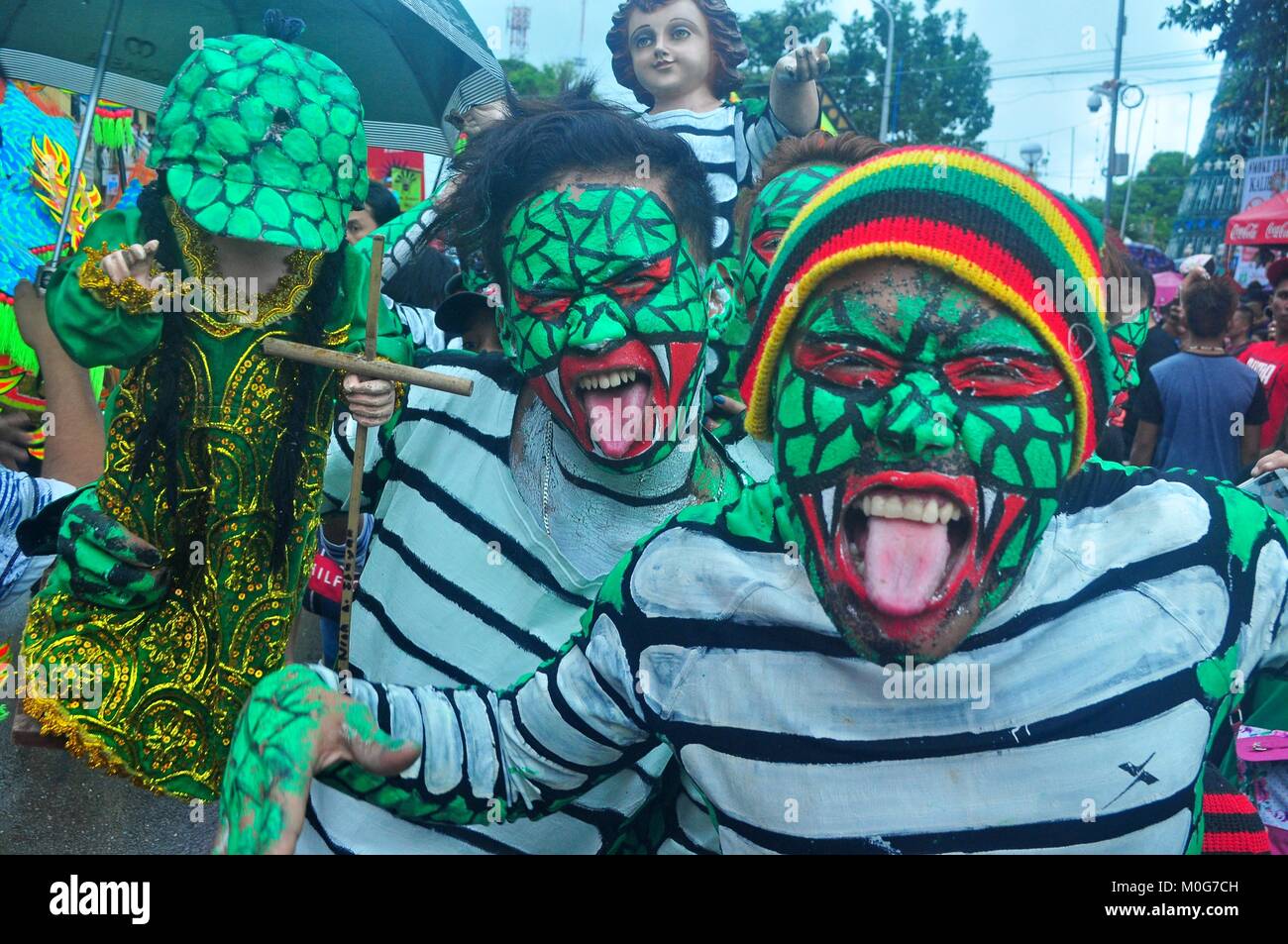 Kalibo, Philippines. 20th Jan, 2018. The name Ati-Atihan means "make ...