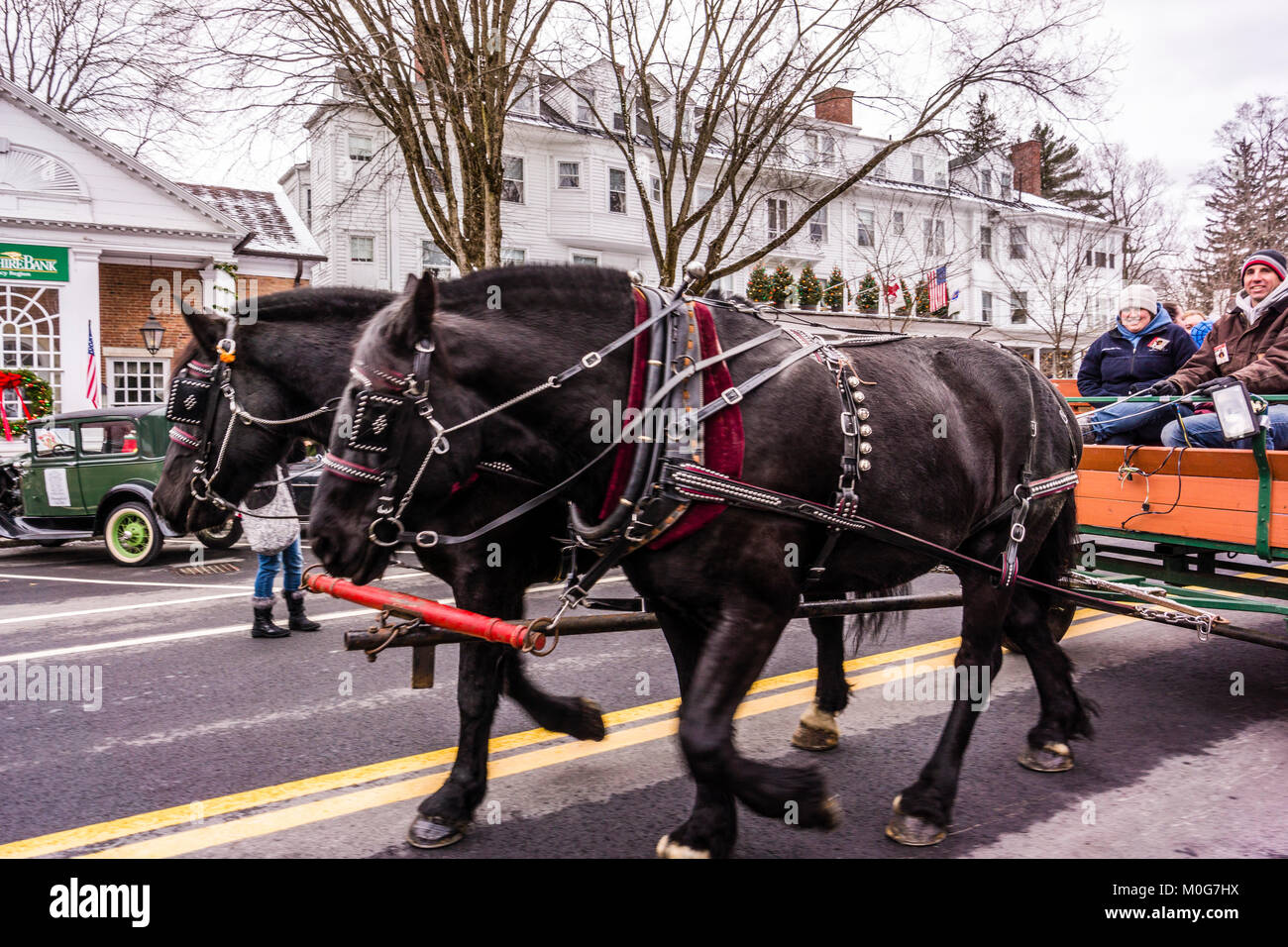 Main Street At Christmas Stockbridge, Massachusetts, USA Stock Photo ...