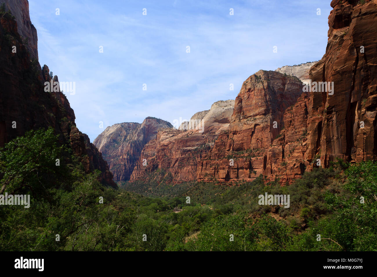 Panorama from Zion National Park, Utah USA. Geological formations ...