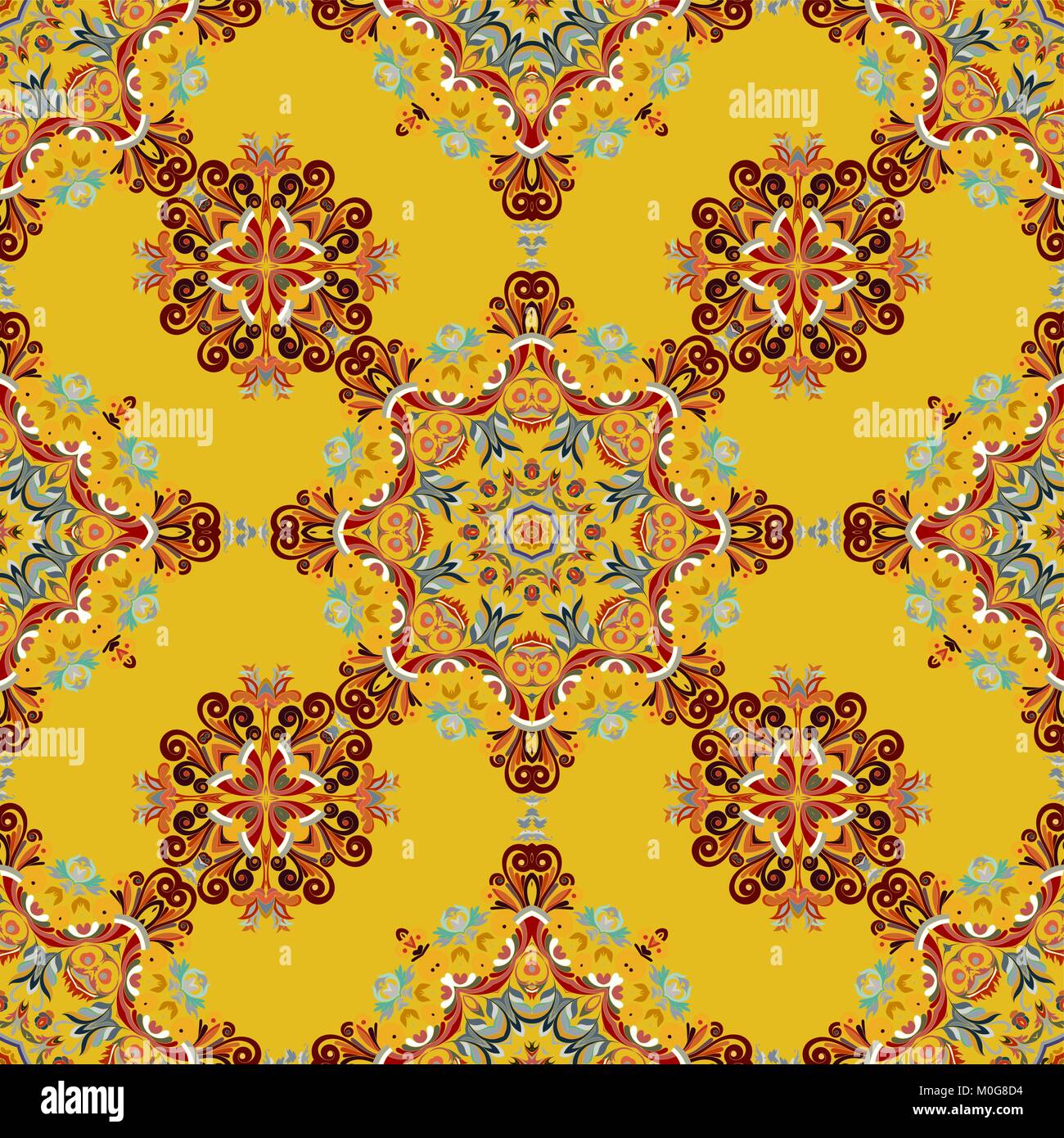 Tribal indian ethnic seamless design. Festive colorful hot eastern ...