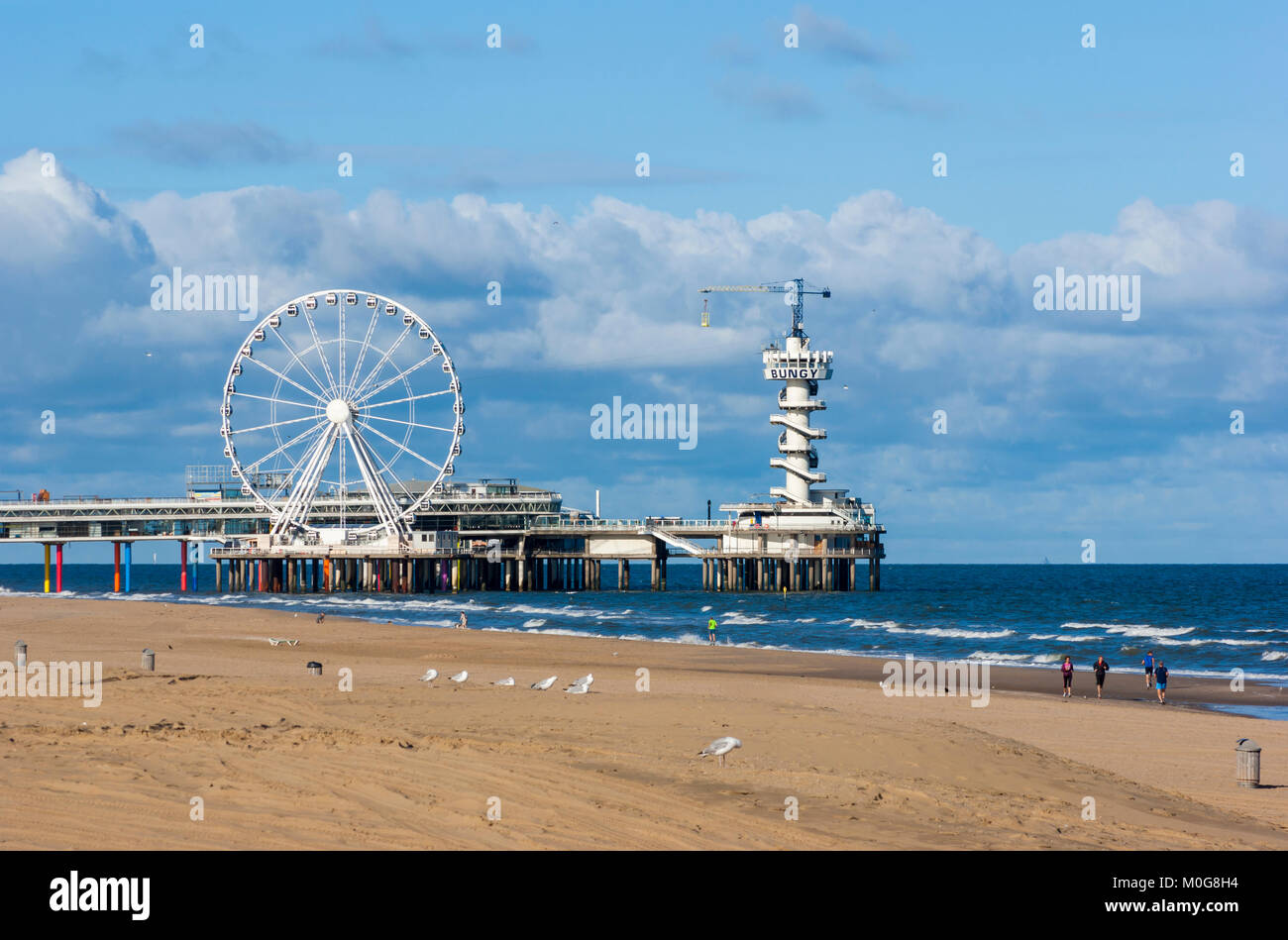 Scheveningen Pier at the North Sea beach resort of Scheveningen, The ...