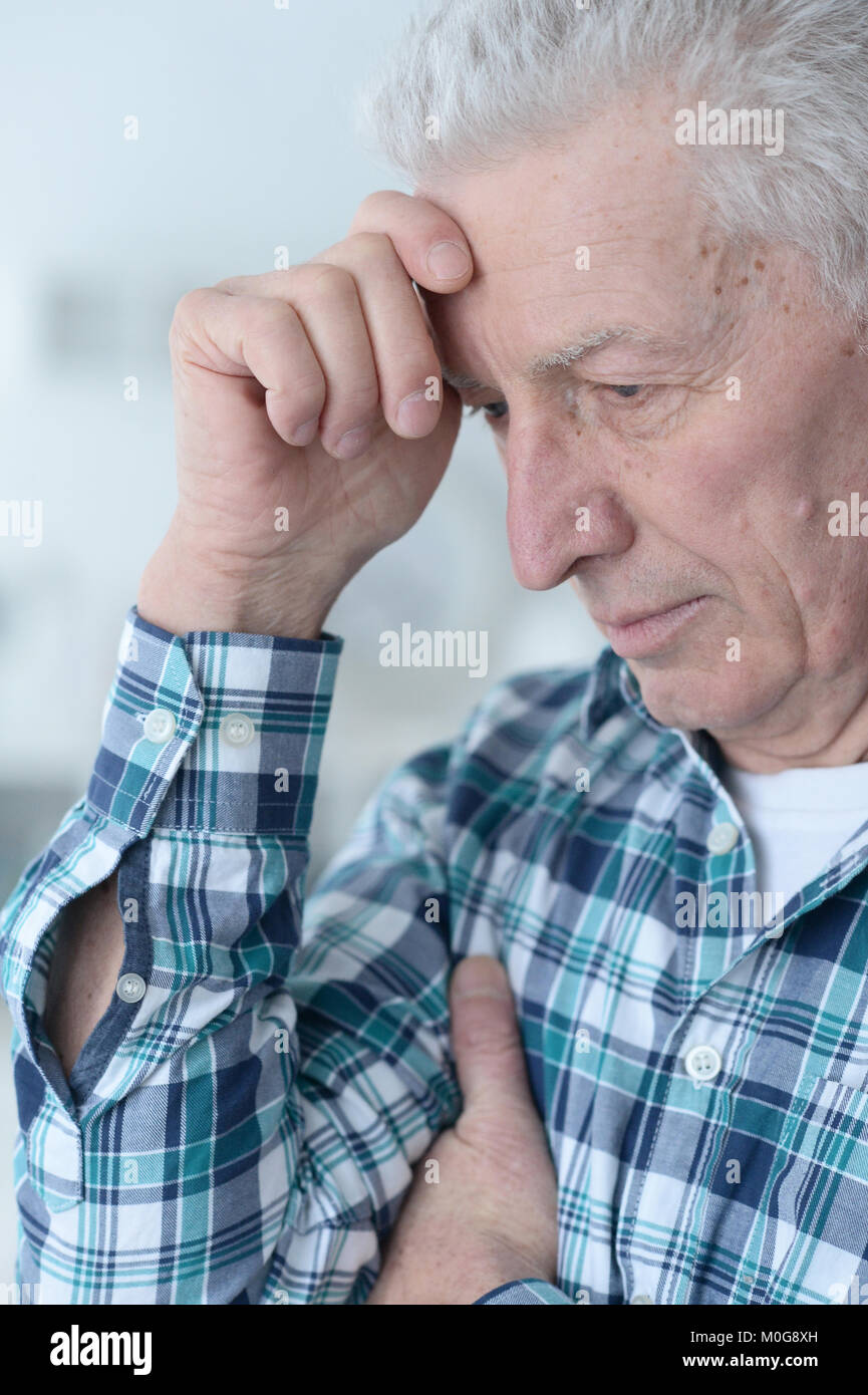 Portrait of Sad senior man Stock Photo - Alamy