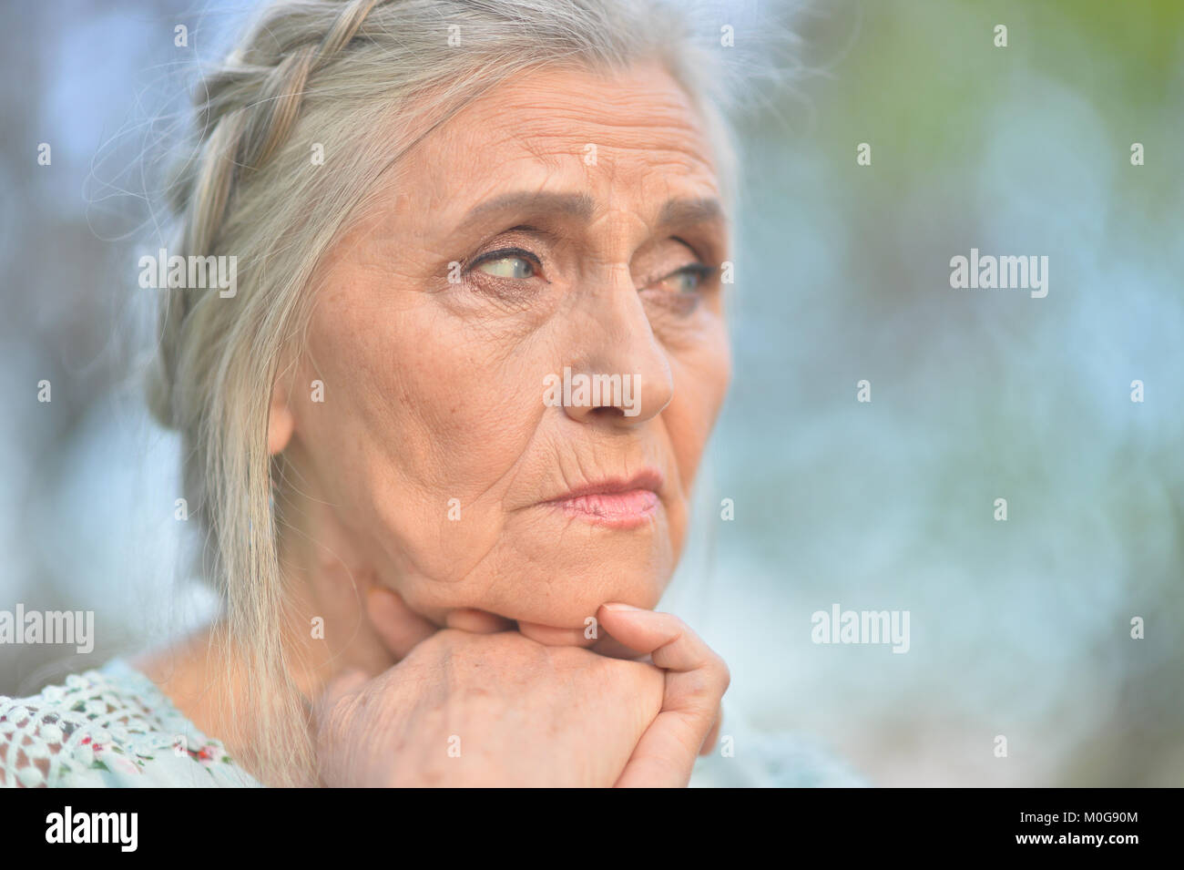 sad senior beautiful woman Stock Photo - Alamy