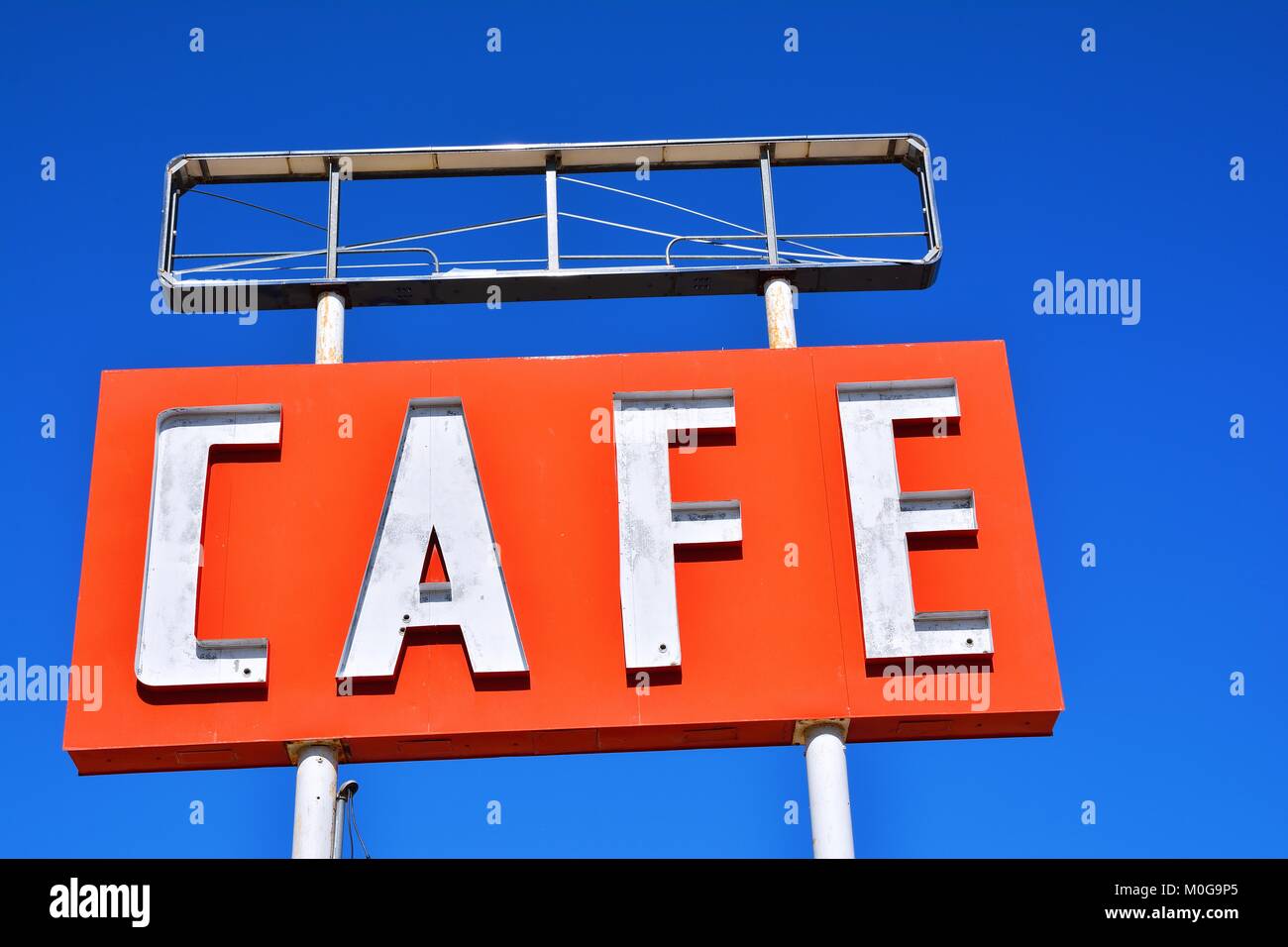 Vintage Cafe Sign In Old Stock Photos & Vintage Cafe Sign In Old Stock ...