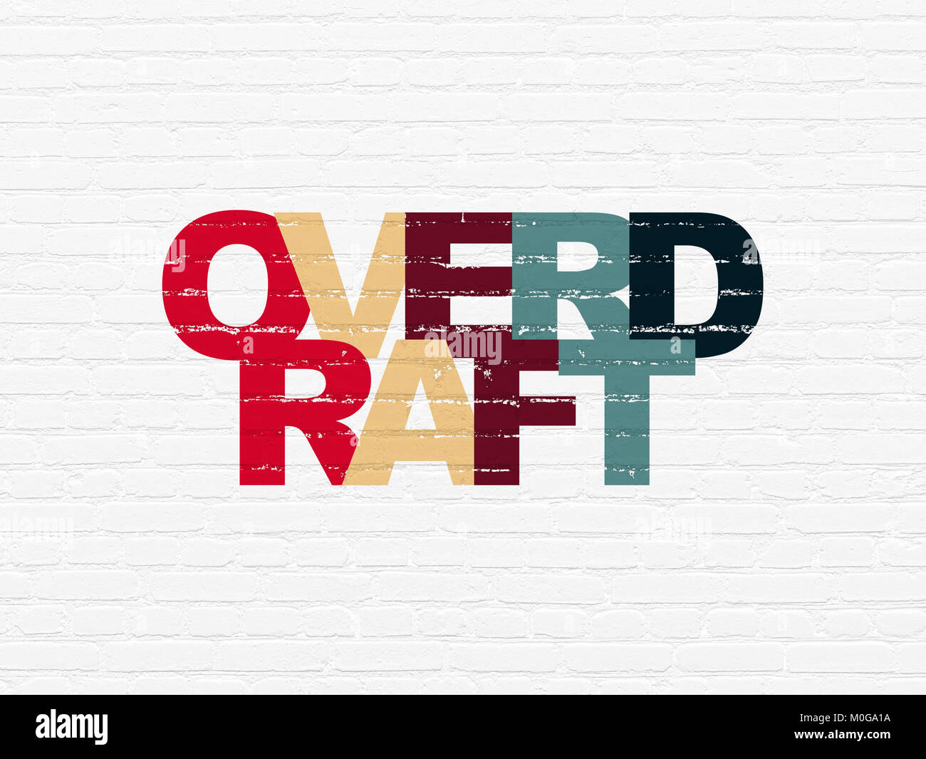 Finance concept: Overdraft on wall background Stock Photo - Alamy