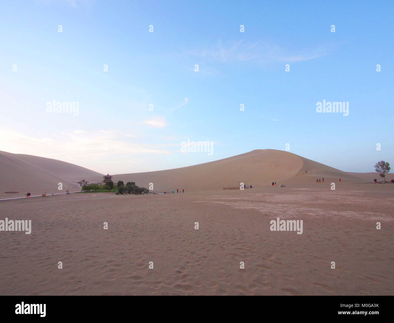 A Part of Silk Road in Dunhuang Desert. Travel in Dunhuang City, Gansu ...