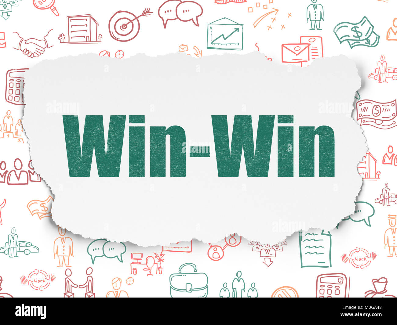 Business concept: Win-Win on Torn Paper background Stock Photo - Alamy
