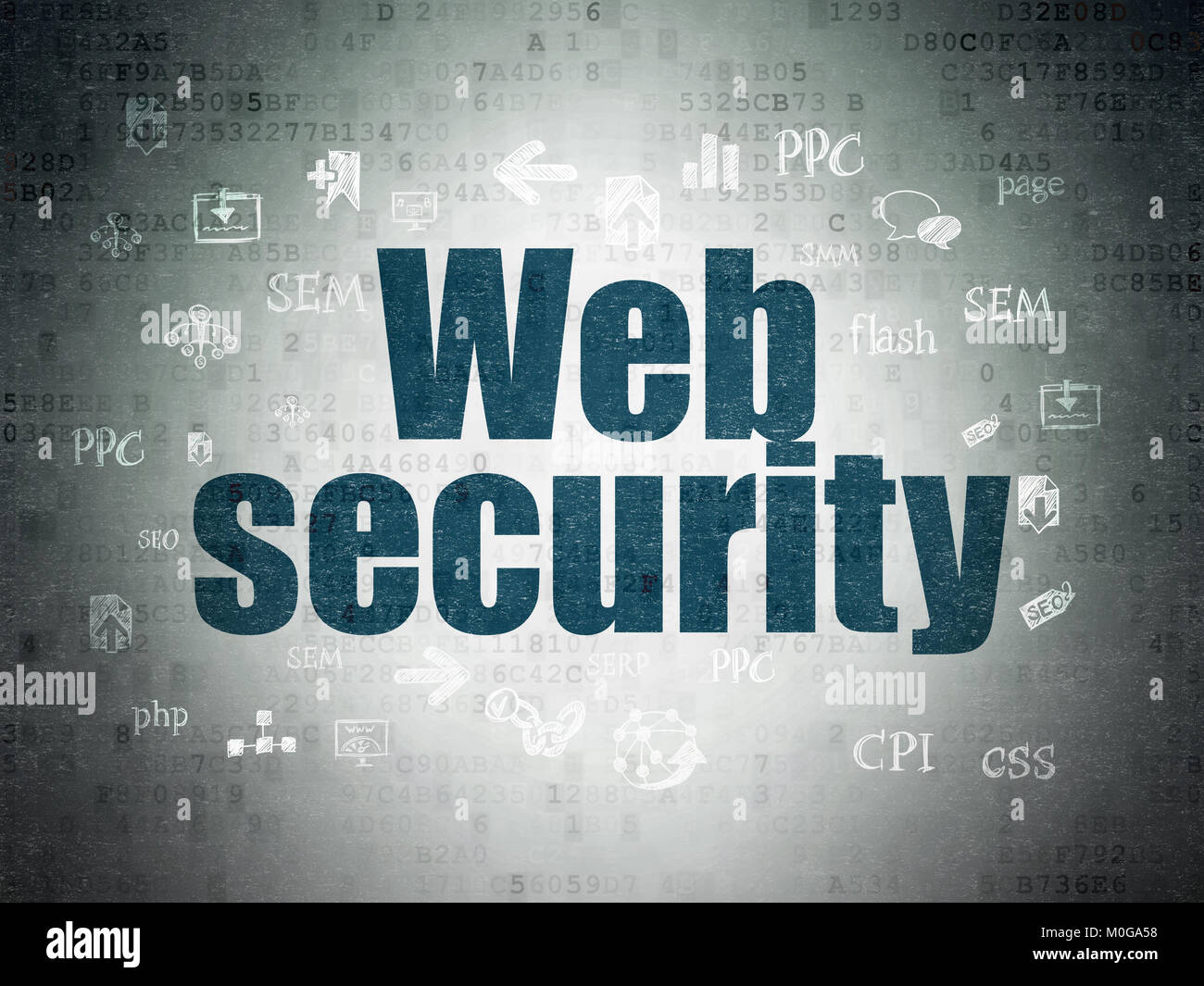 Web design concept: Web Security on Digital Data Paper background Stock ...