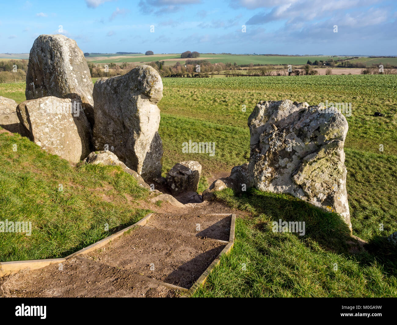 West Kennet Long Barrow is a Neolithic tomb or barrow, situated on a ...