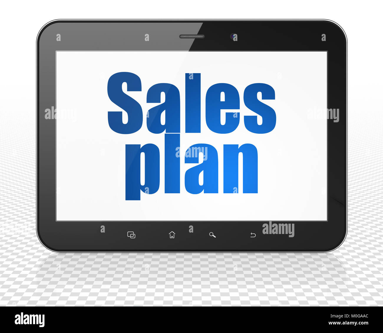 Advertising concept: Tablet Pc Computer with Sales Plan on display ...