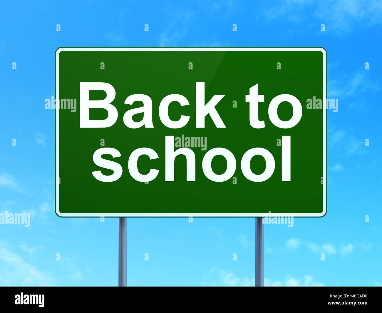 Education concept: Back to School on road sign background Stock Photo ...