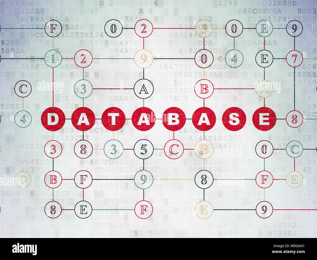 Database concept: Database on Digital Data Paper background Stock Photo ...