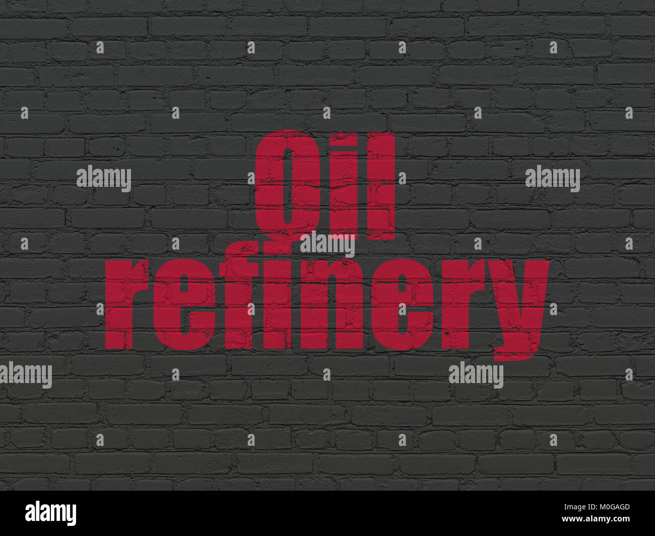 Industry concept: Oil Refinery on wall background Stock Photo - Alamy