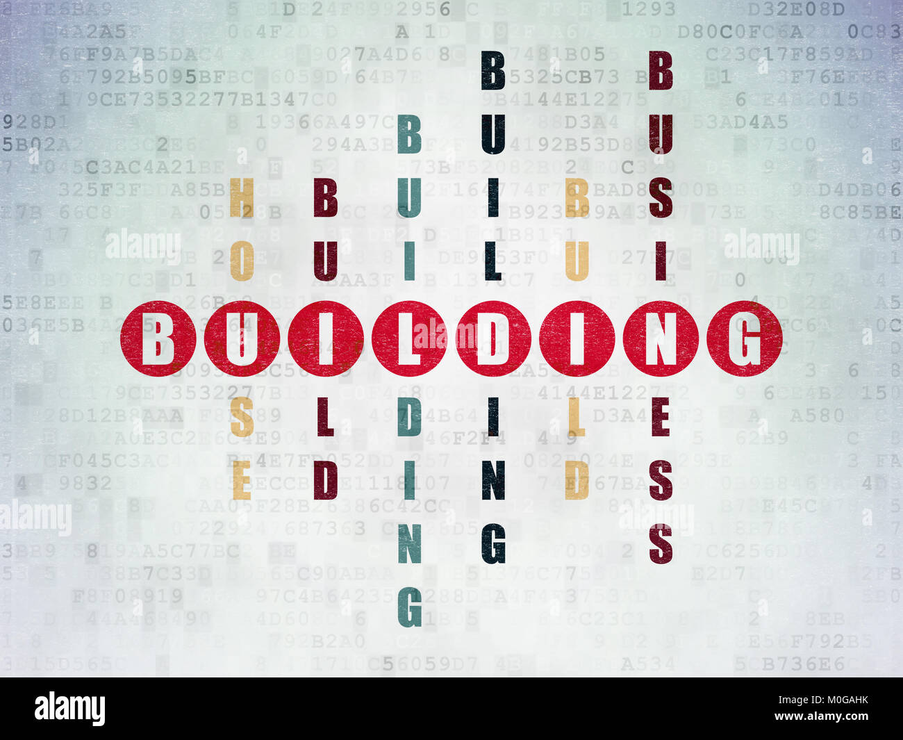 Constructing concept: Building in Crossword Puzzle Stock Photo - Alamy