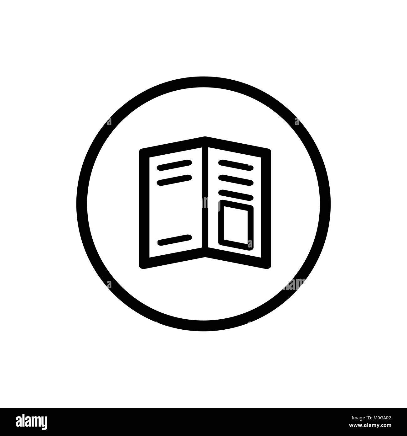 Magazine line icon in a circle and a white background. Vector ...