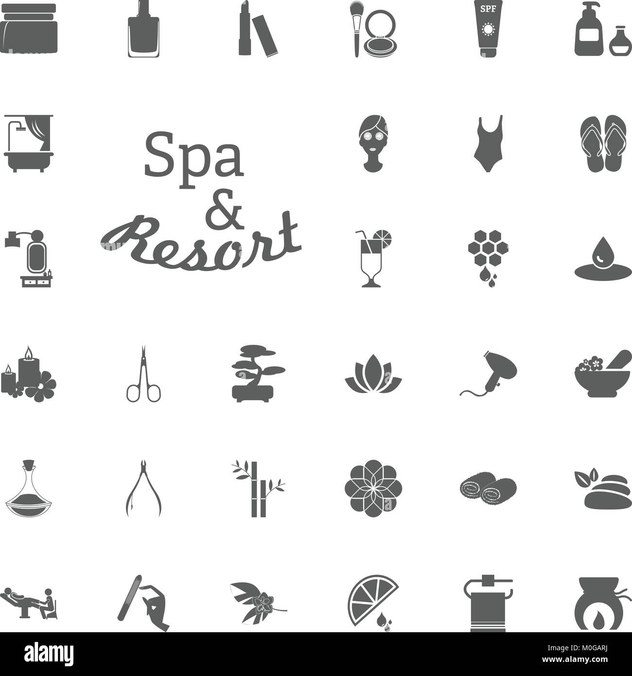 Spa and Recreation letter icon. Spa and Recreation vector set icons ...