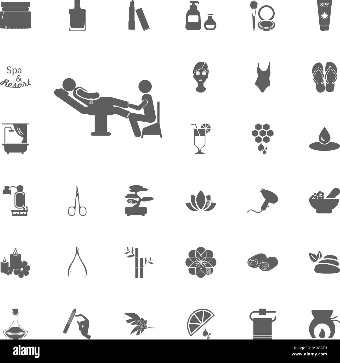 Pedicure icon. Spa and Recreation vector set icons. Set of 33 spa icons ...
