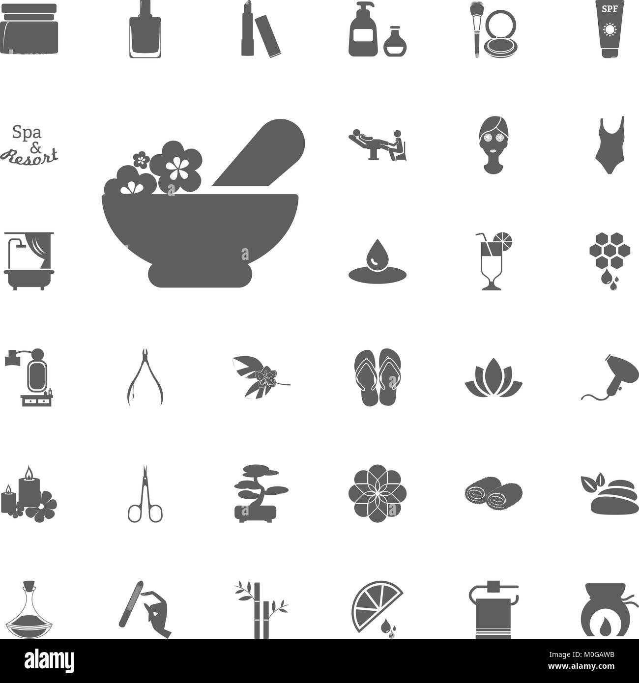 Spa and Recreation vector set icons. Set of 33 spa icons Stock Vector ...