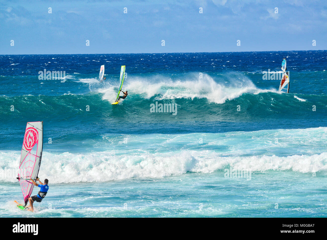 Extreme Surf and Windsurf Action Stock Photo - Alamy