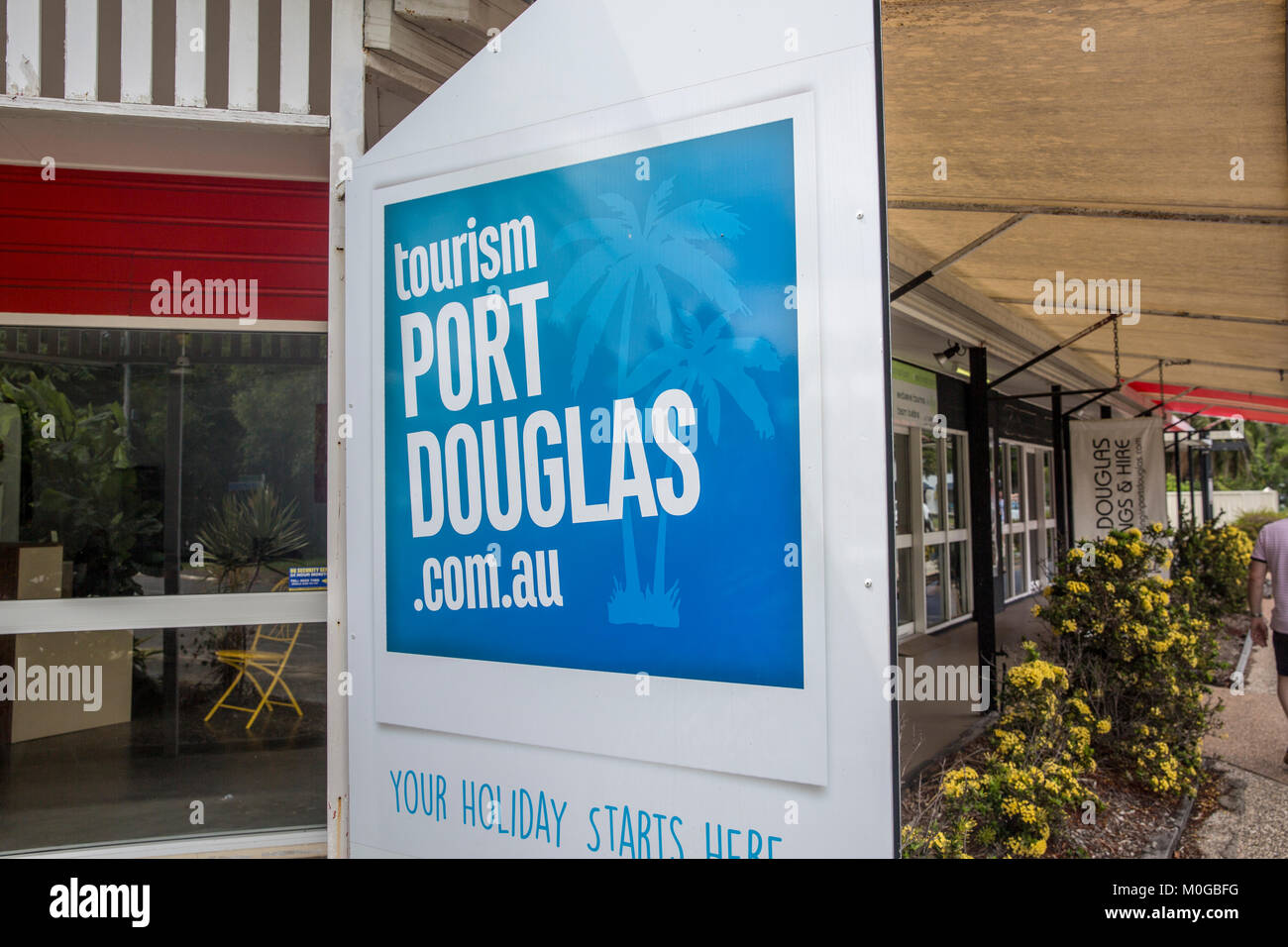 Sign for tourism tourist information in Port Douglas, Far north ...