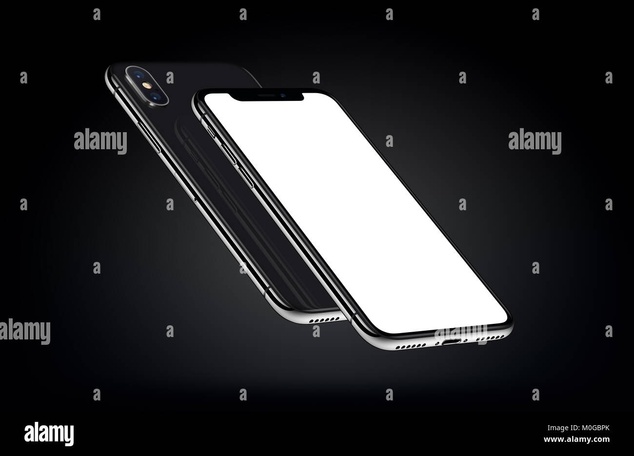 Similar to iPhone X perspective smartphone mockup. Isometric ...