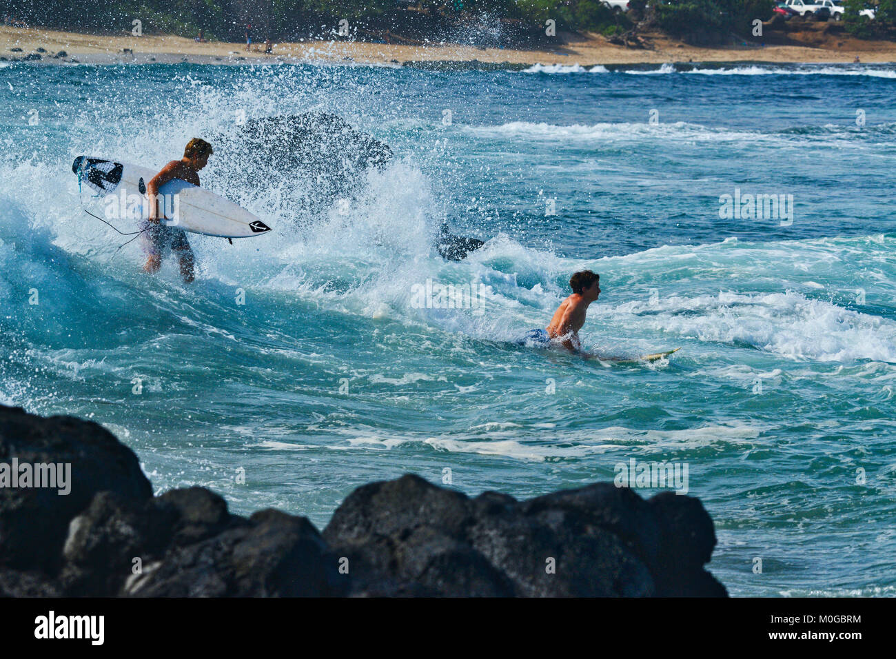 Extreme Surf and Windsurf Action Stock Photo - Alamy