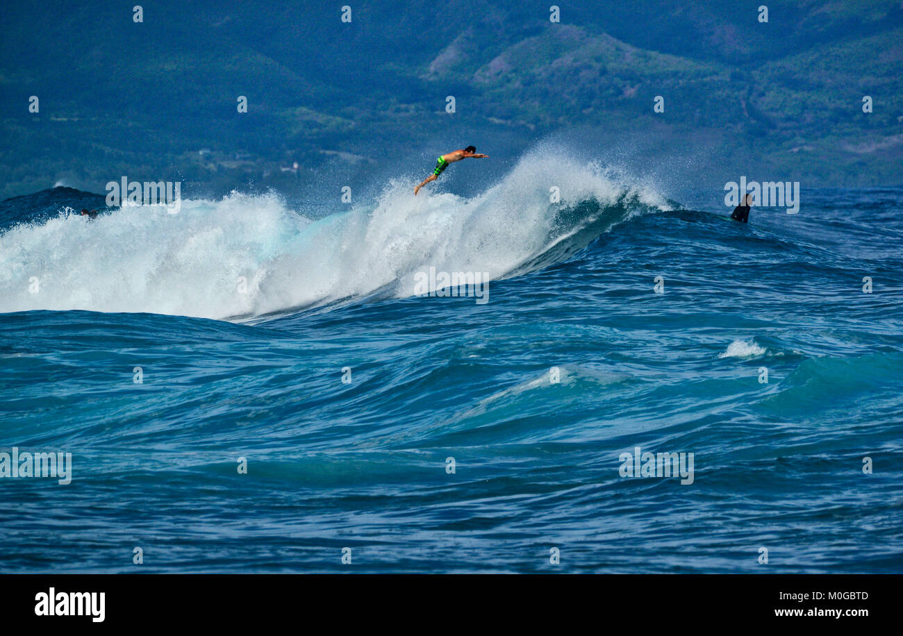 Extreme Surf and Windsurf Action Stock Photo - Alamy