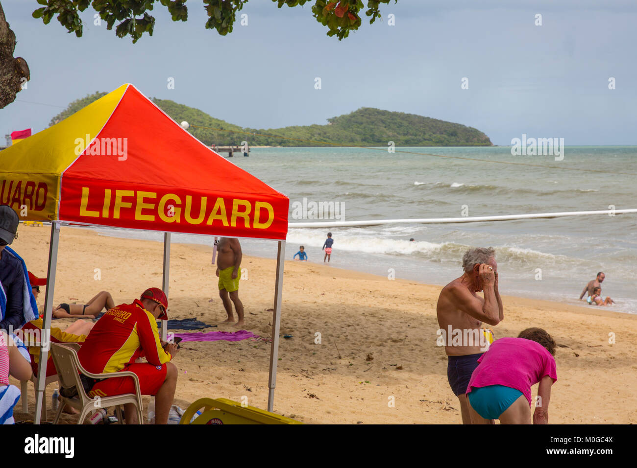 Lifeguard on Palm Cove beach in Far north Queensland,Australia Stock ...