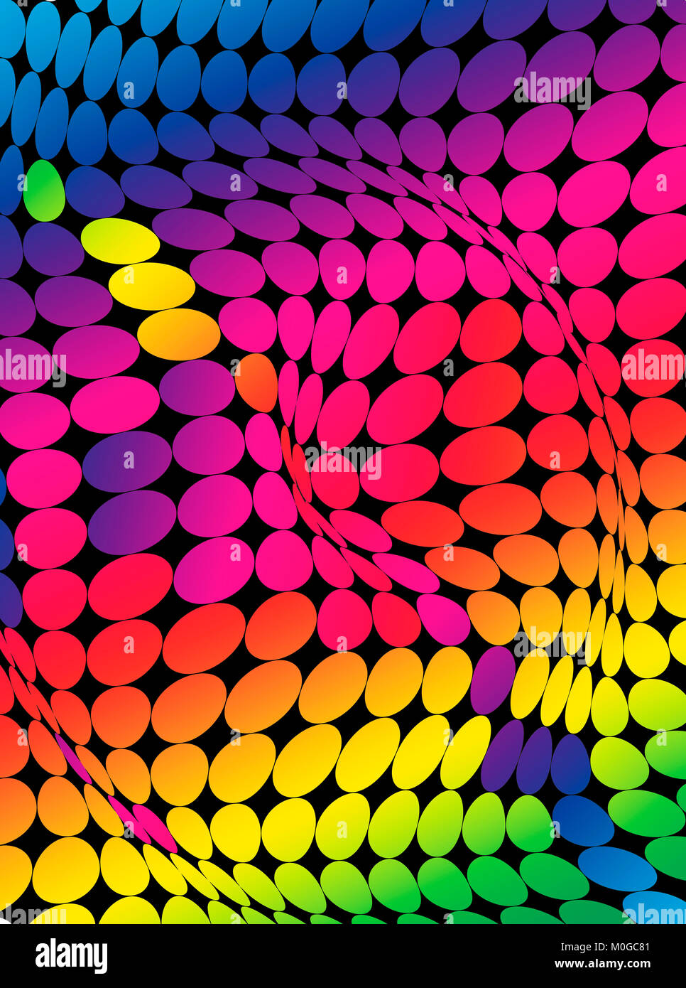 A digital optical illusion of Warped Dot Pattern Stock Photo - Alamy