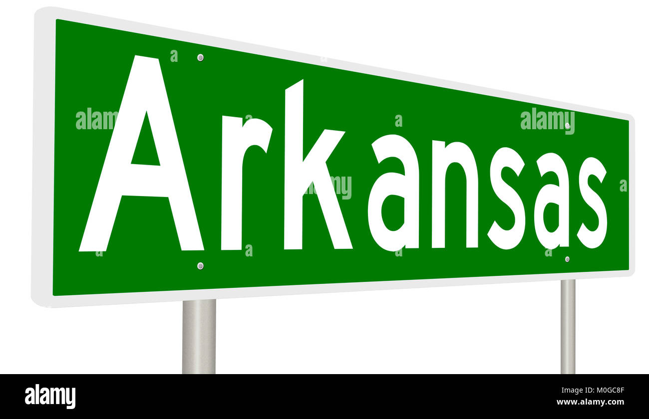 A 3d rendering of a green highway sign Stock Photo - Alamy