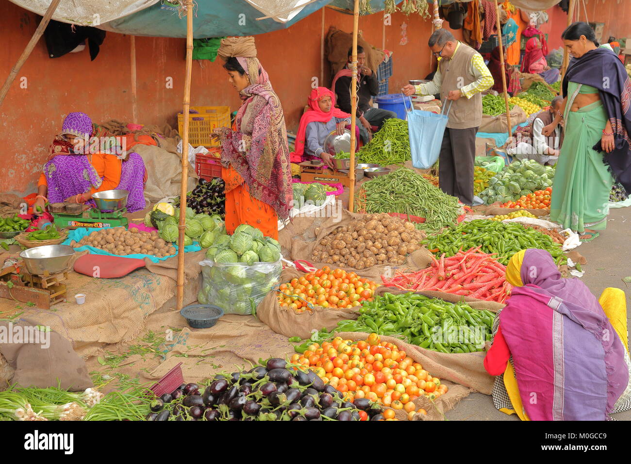 JAIPUR, RAJASTHAN, INDIA - DECEMBER 06, 2017: The colorful Vegetable ...