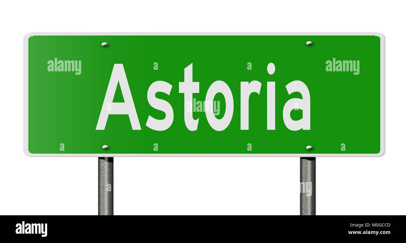 A 3d rendering of a green highway sign Stock Photo - Alamy