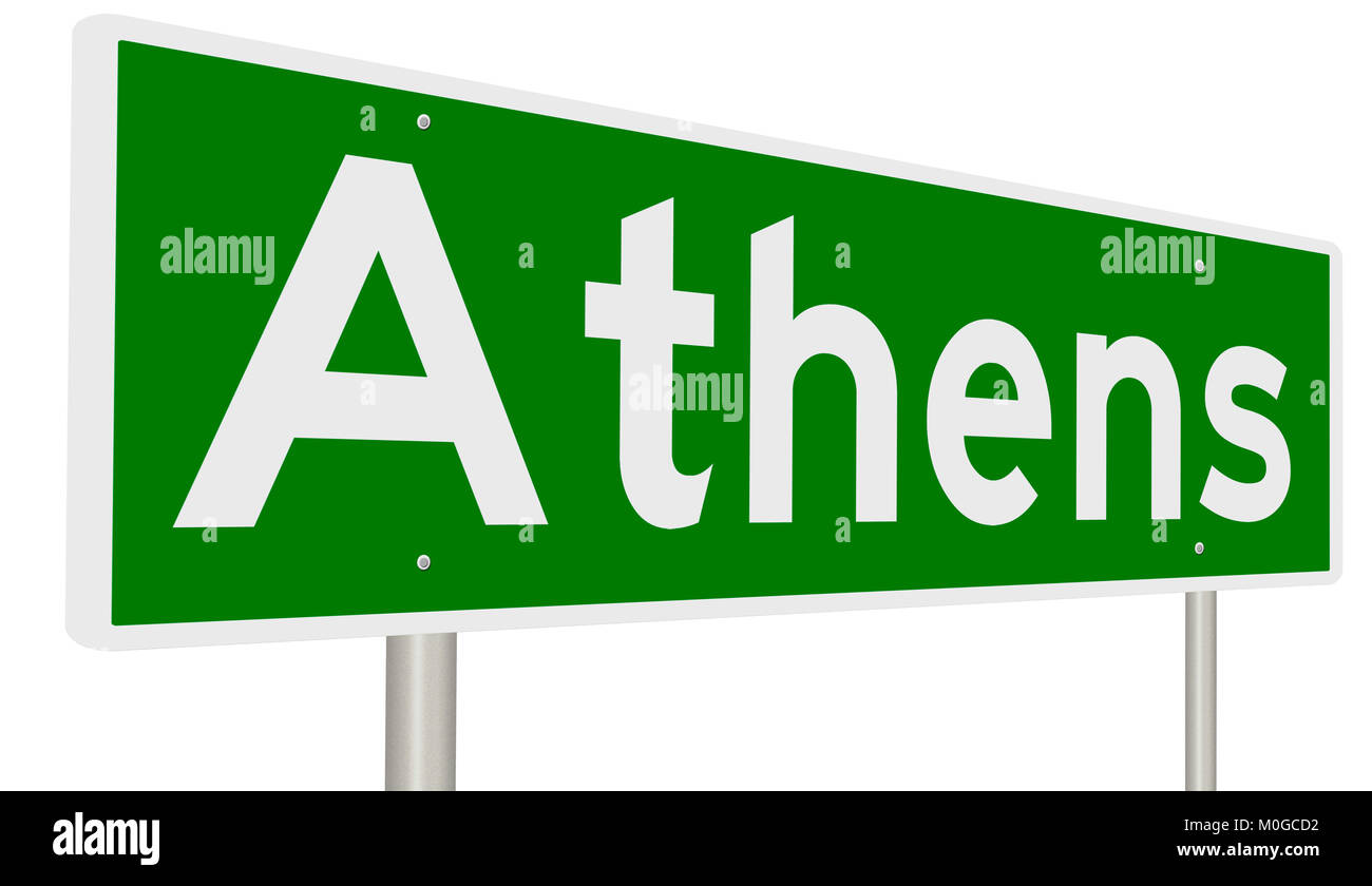 A 3d rendering of a green highway sign Stock Photo - Alamy