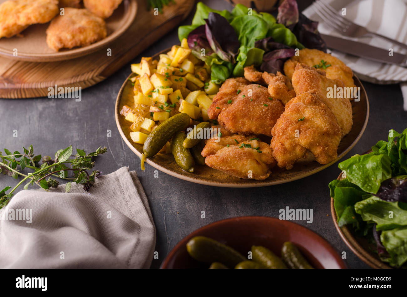 Original weiner schnitzel, food photography, ready for advertisment ...
