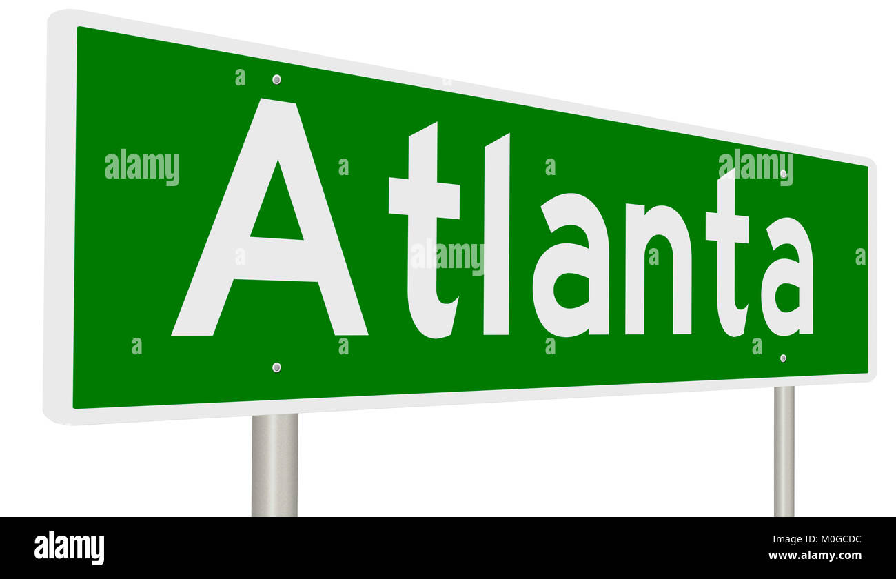 A 3d rendering of a green highway sign Stock Photo - Alamy