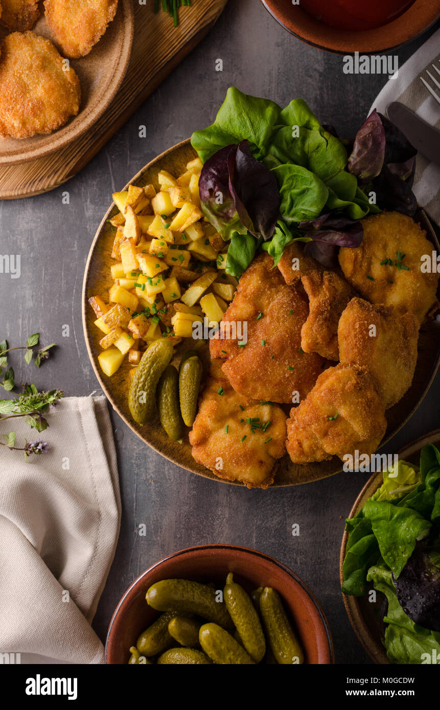 Original weiner schnitzel, food photography, ready for advertisment ...
