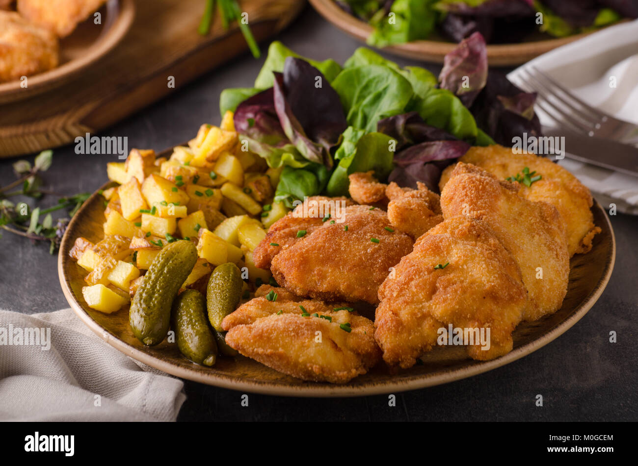 Original weiner schnitzel, food photography, ready for advertisment ...
