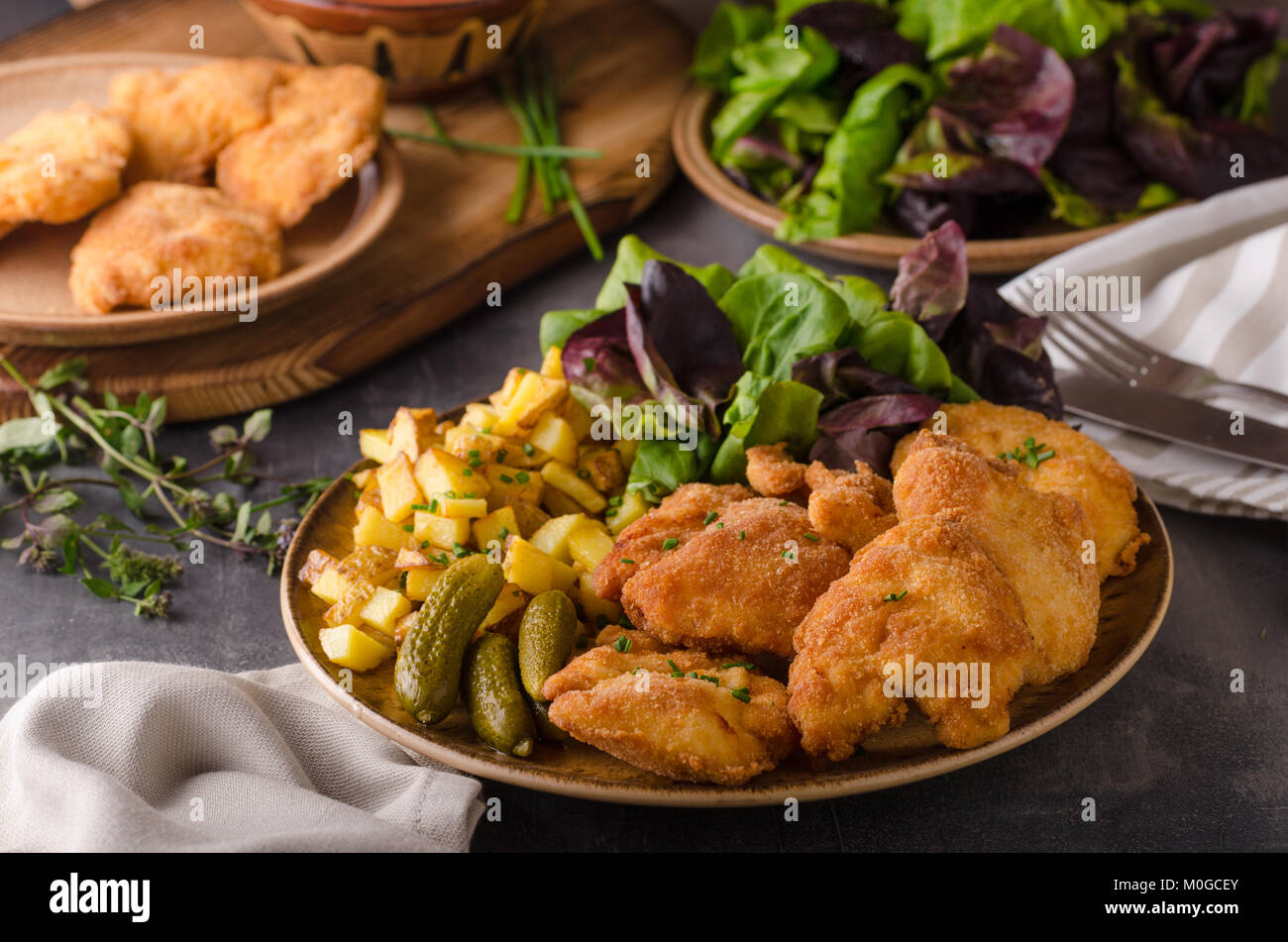 Original weiner schnitzel, food photography, ready for advertisment ...
