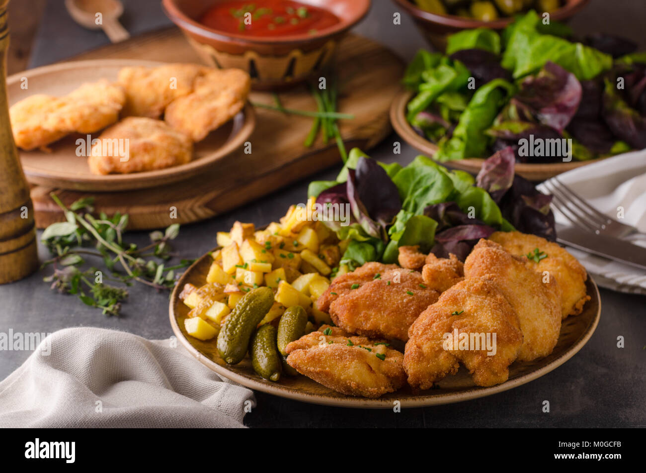 Original weiner schnitzel, food photography, ready for advertisment ...