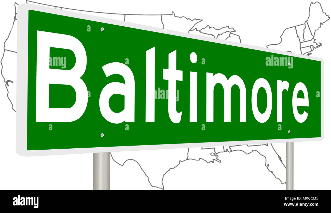 A 3d rendering of a green highway sign Stock Photo - Alamy