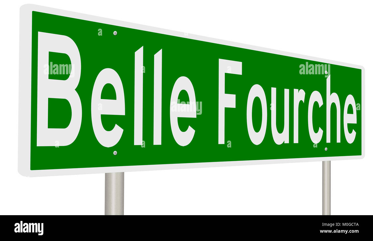 A 3d rendering of a green highway sign Stock Photo - Alamy